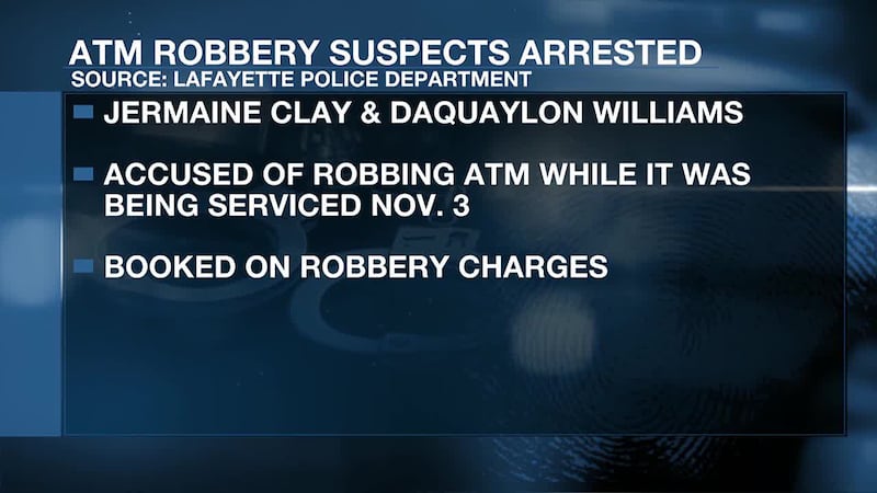 Lafayette ATM robbery suspects arrested Lafayette ATM robbery suspects arrested